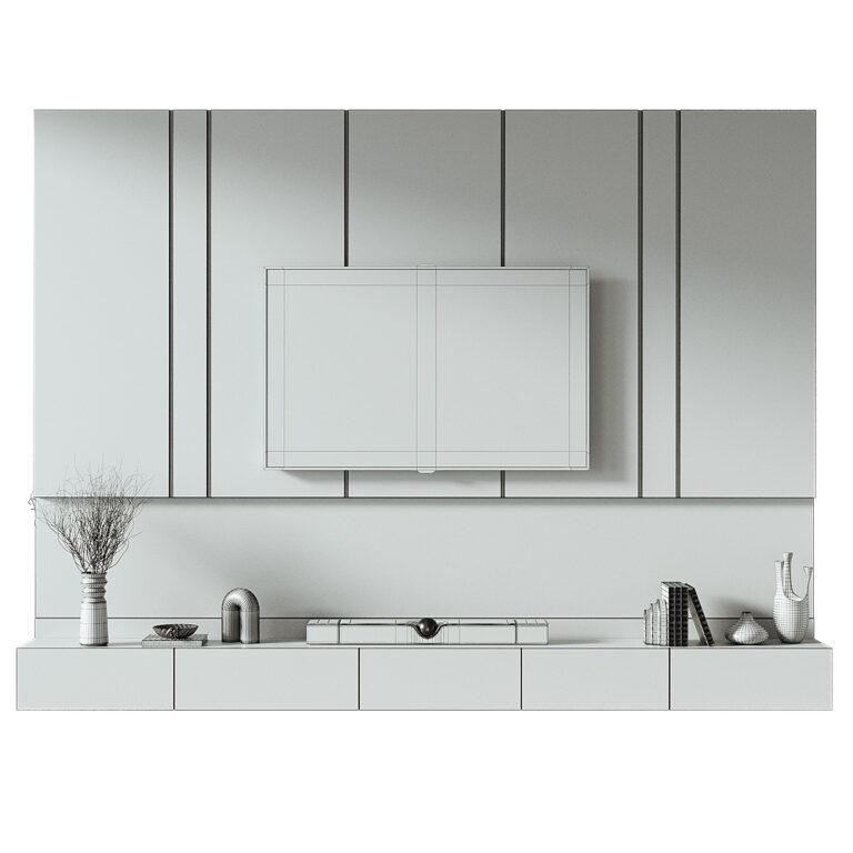Tv wall set 013 (369069) 3D model - Download 3D model Tv wall set 013 ...