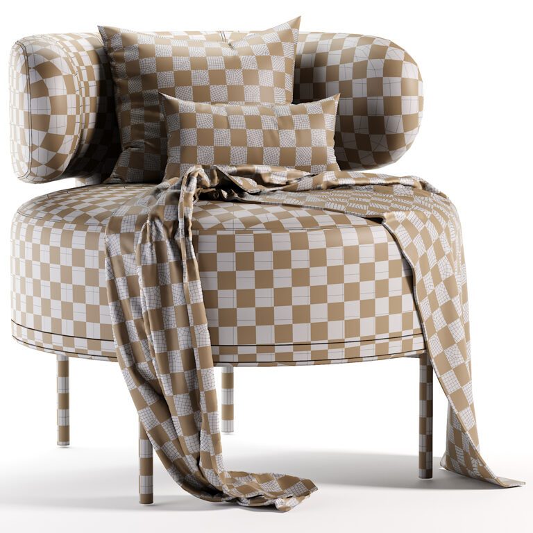 Penn Taupe Boucle Wing Back Accent armchair (370306) 3D model ...