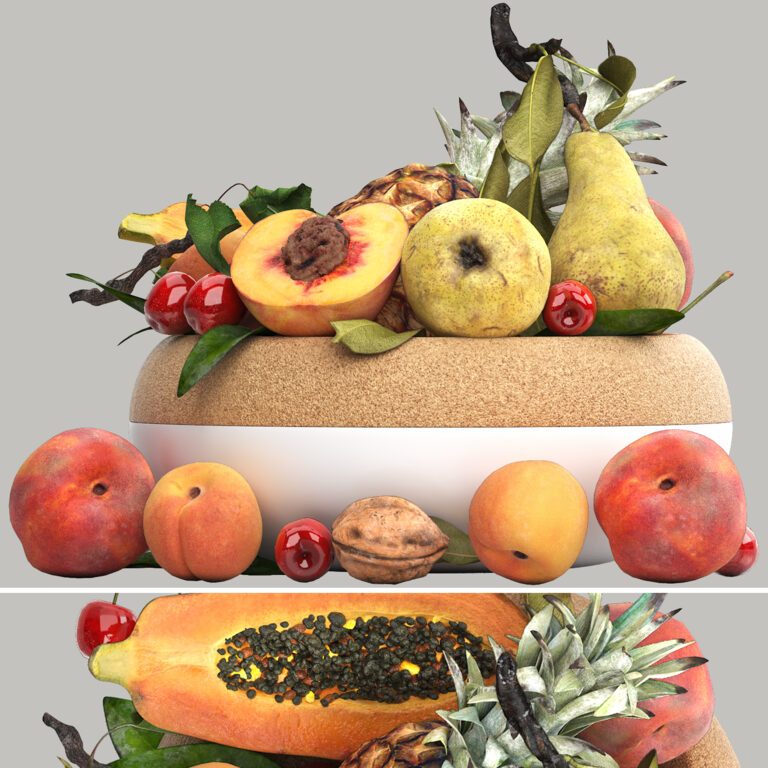 Bowl of tropical fruits 06 (371210) 3D model - Download 3D model Bowl ...