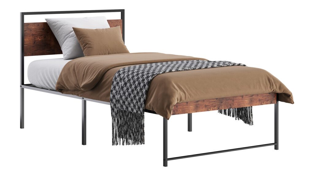 Topeakmart Rustic Metal Bed (372558) 3D model - Download 3D model ...
