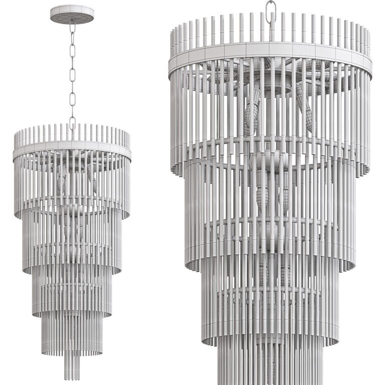 Cascading Glass Rods Chandelier By Oroa (372930) 3D model - Download 3D ...