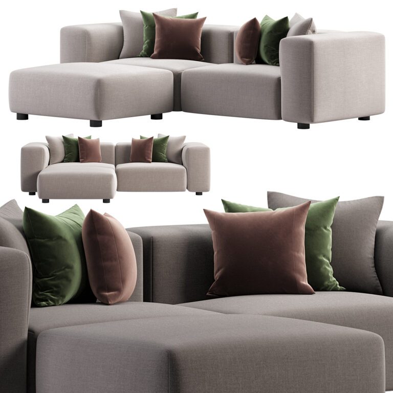 Soft Modular sofa by Jasper Morrison (373025) 3D model - Download 3D ...