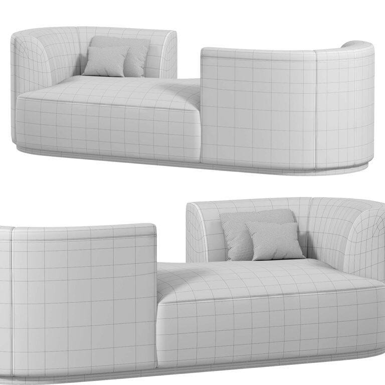 Four Hands Deandra Tete A bench By Home scapes (373097) 3D model ...