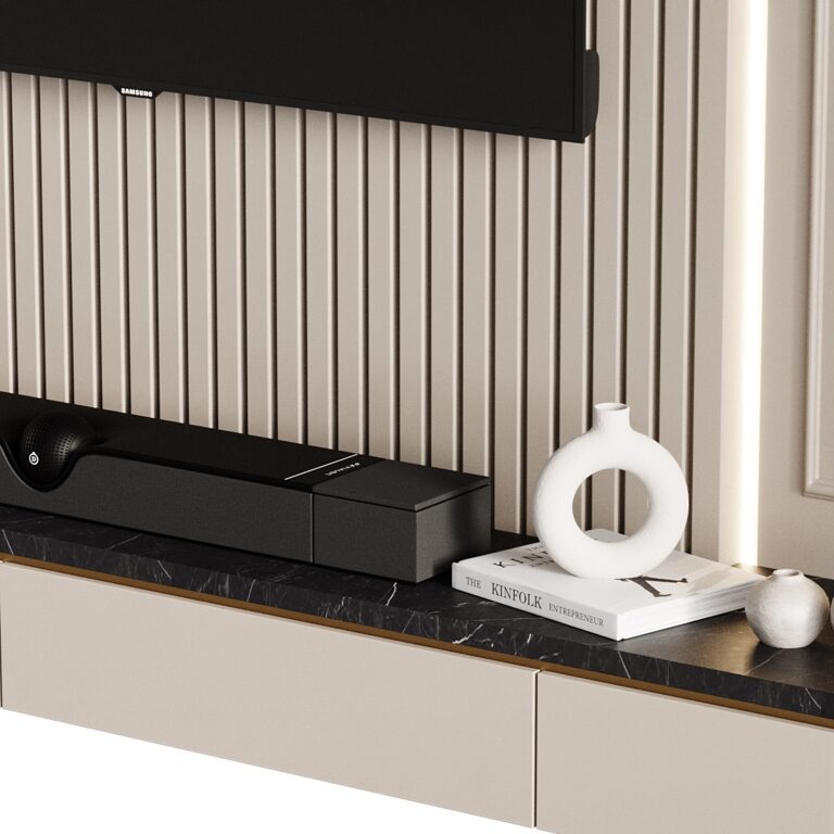 TV wall set 034 (374855) 3D model - Download 3D model TV wall set 034 ...