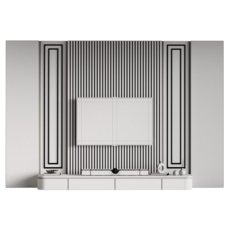 TV wall set 034 (374855) 3D model - Download 3D model TV wall set 034 ...