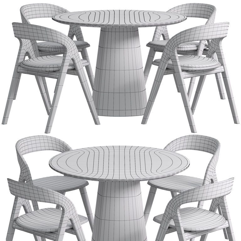 Table Anza and Chair Cooper by Bernhardt (375241) 3D model - Download ...