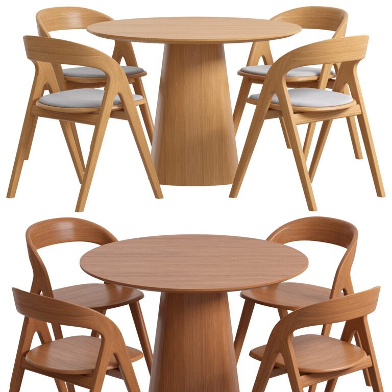 Table Anza and Chair Cooper by Bernhardt (375241) 3D model - Download ...