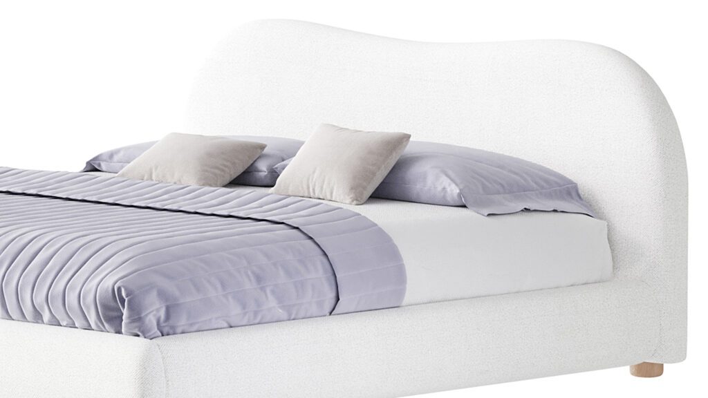 Diana white boucle queen bed by ross cassidy (375300) 3D model ...
