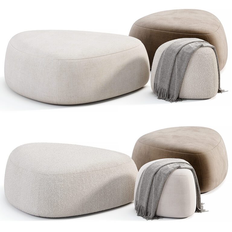 Westelm Pebble pouf (375594) 3D model - Download 3D model Westelm ...