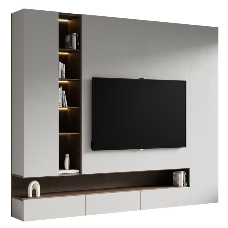 TV wall set 035 (375936) 3D model - Download 3D model TV wall set 035 ...