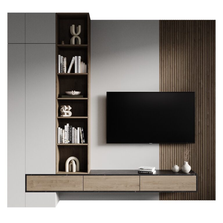 TV wall set 043 (375965) 3D model - Download 3D model TV wall set 043 ...