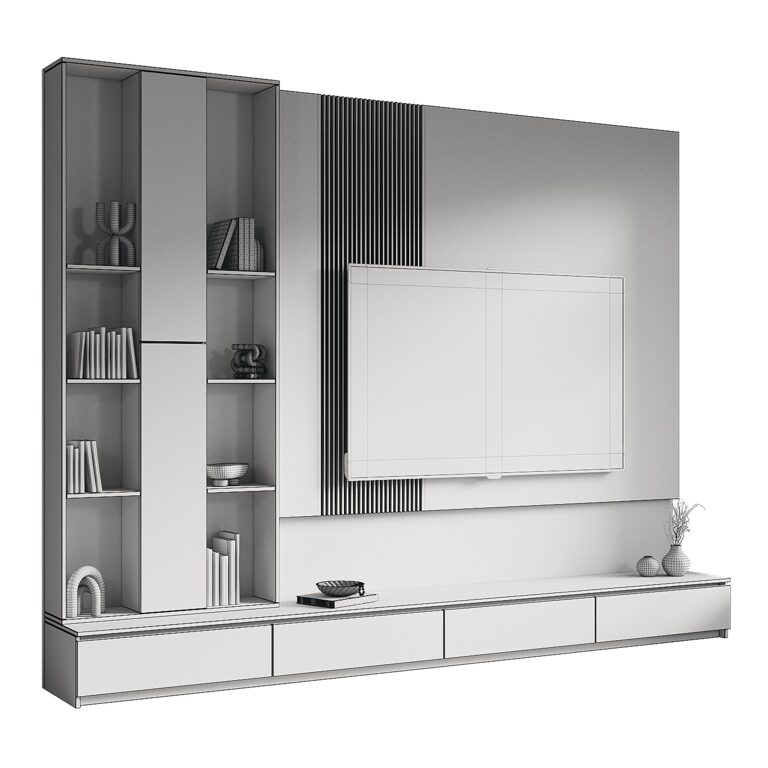 TV wall set 046 (375968) 3D model - Download 3D model TV wall set 046 ...