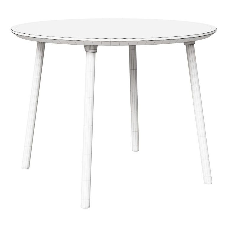 Morton Dining Table 100 cm Melamine Black (376922) 3D model - Download ...