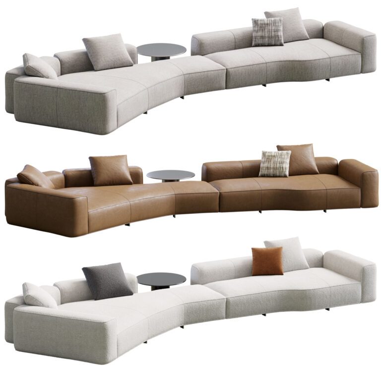 Minotti Yves Sofa (377115) 3D model - Download 3D model Minotti Yves ...