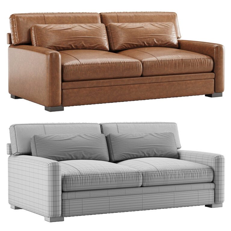 Winston Leather Sofa (377226) 3D model - Download 3D model Winston ...