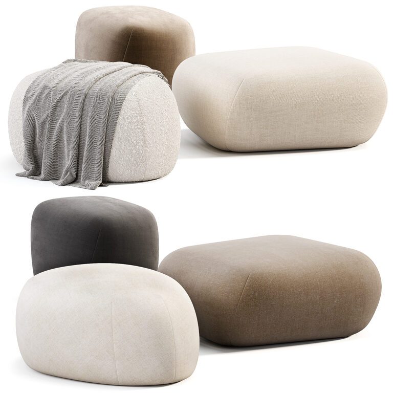 Pebble Rubble Pouf By Moroso (377844) 3D model - Download 3D model ...