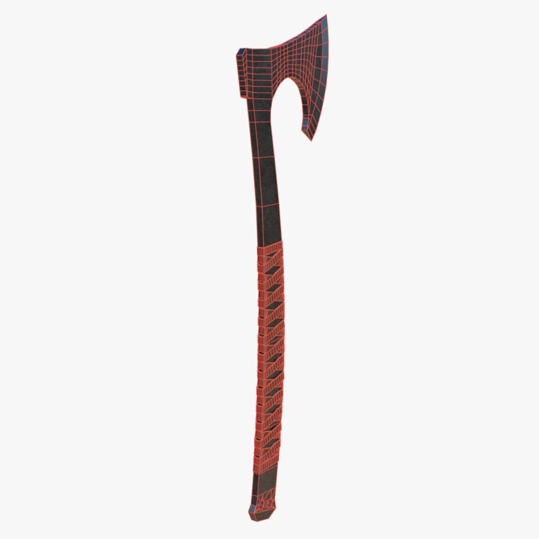 Steel axe with leather wrapping (377918) 3D model - Download 3D model ...