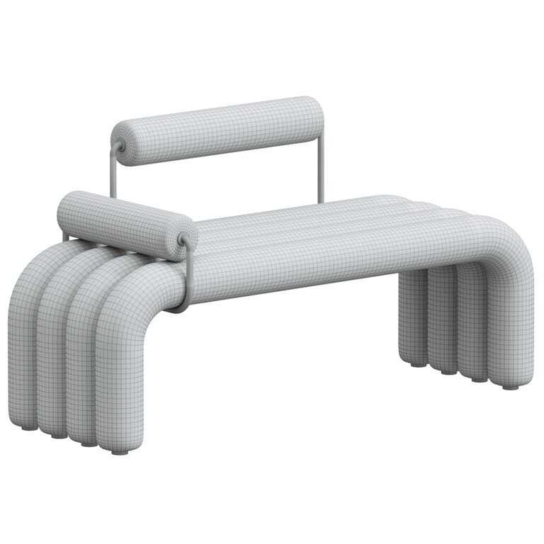 Modern White Line Tufted Bench (378291) 3D model - Download 3D model ...