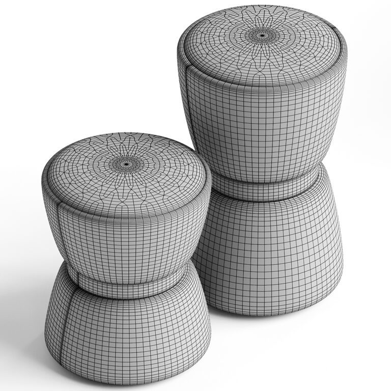 Minimalist PU Leather pouf (378521) 3D model - Download 3D model ...