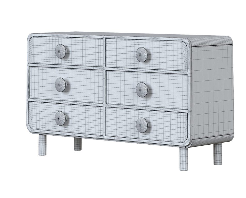 Tabitha 6-Drawer Dresser (378686) 3D model - Download 3D model Tabitha ...