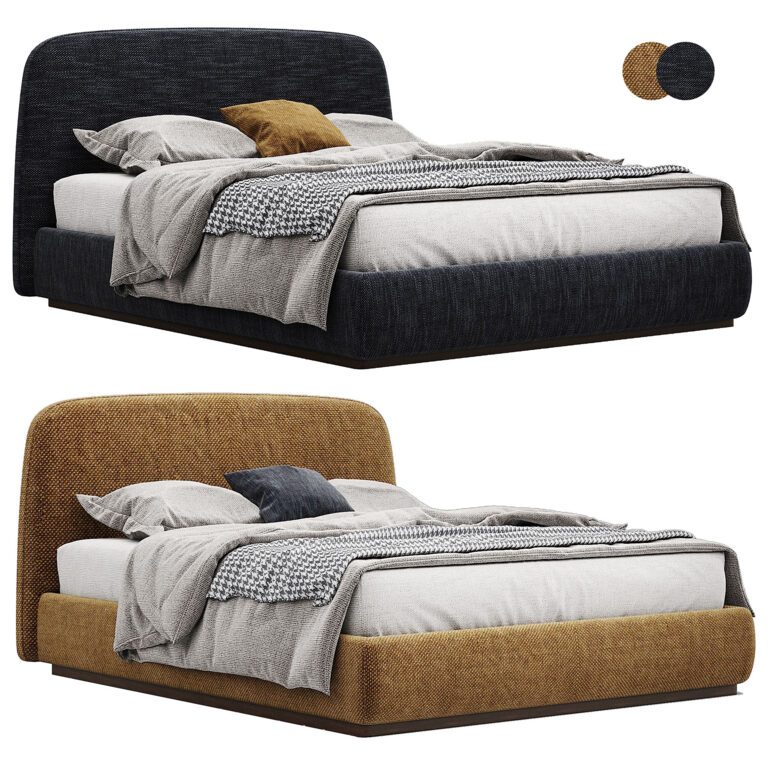 Alhome Velvet Bed (379021) 3D model - Download 3D model Alhome Velvet ...