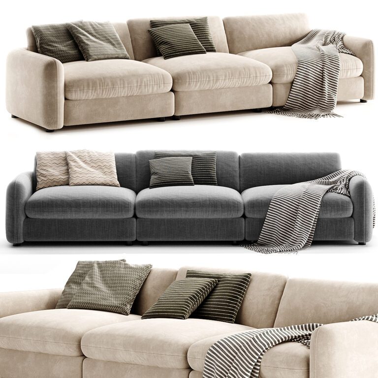 Ingel 3 Piece Sectional sofa Antwerp Taupe (379706) 3D model - Download ...