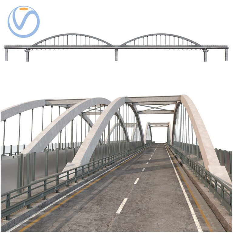 Through arch bridge with a two-lane road (379746) 3D model - Download ...