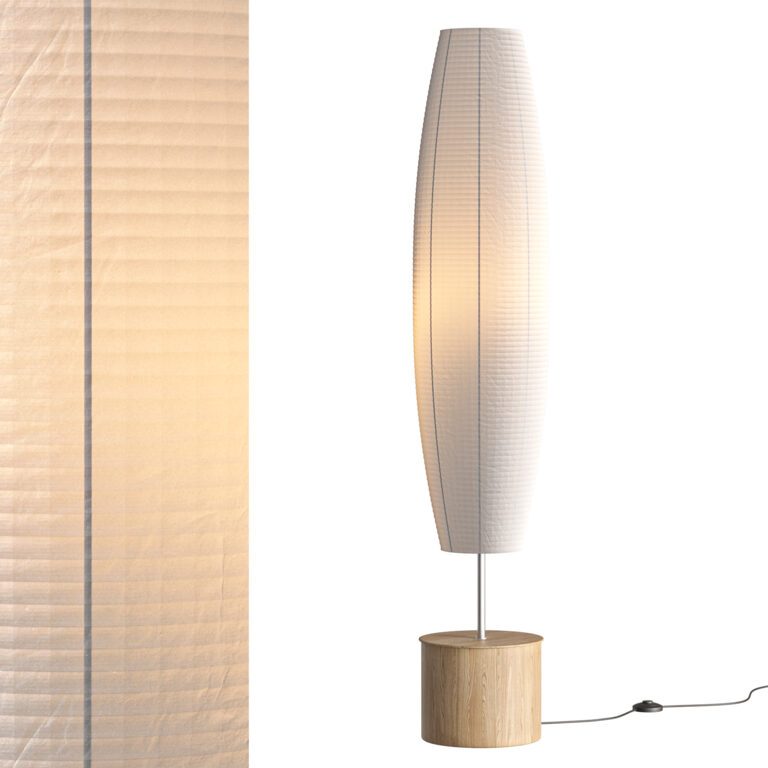 ACCORDION spring wood paper floor lamp body color cream (380032) 3D ...