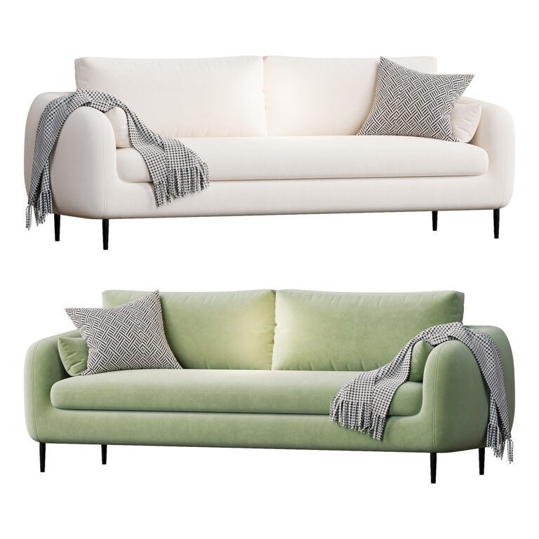 Bailee Gray Velvet Arm Sofa (380938) 3D model - Download 3D model ...