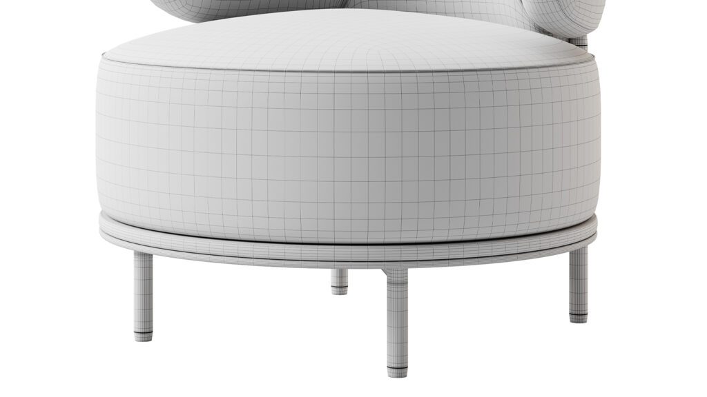 Penn Taupe Boucle Wing Back Accent Chair (381137) 3D model - Download ...