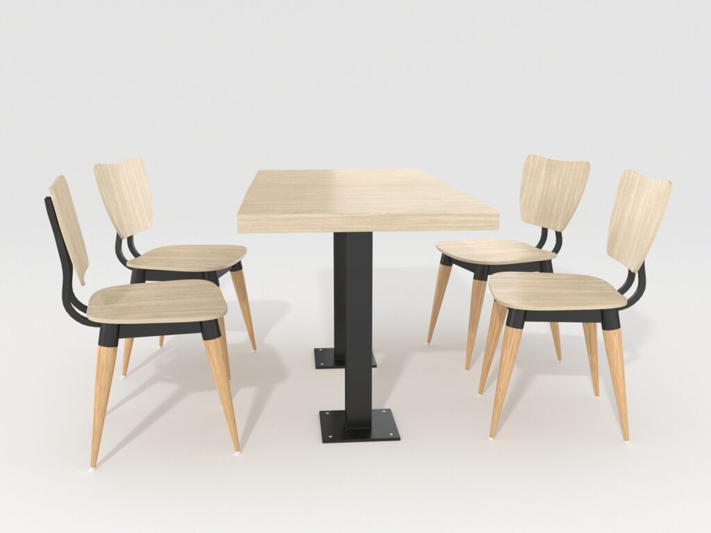 Public Dining Chairs and tables (381452) 3D model - Download 3D model ...