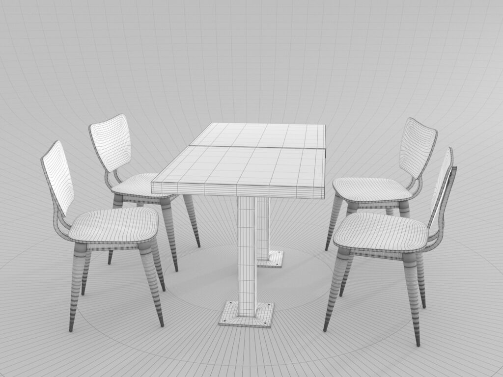 Public Dining Chairs and tables (381452) 3D model - Download 3D model ...