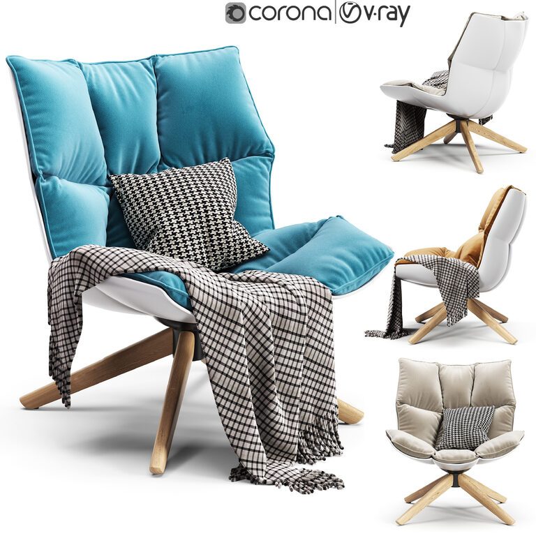 B&B ITALIA Husk Armchair (381568) 3D model - Download 3D model B&B ...