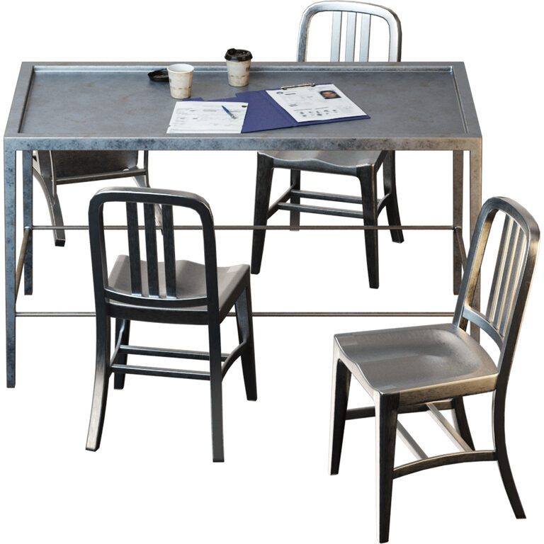 Metal Table Set (381712) 3D model - Download 3D model Metal Table Set ...