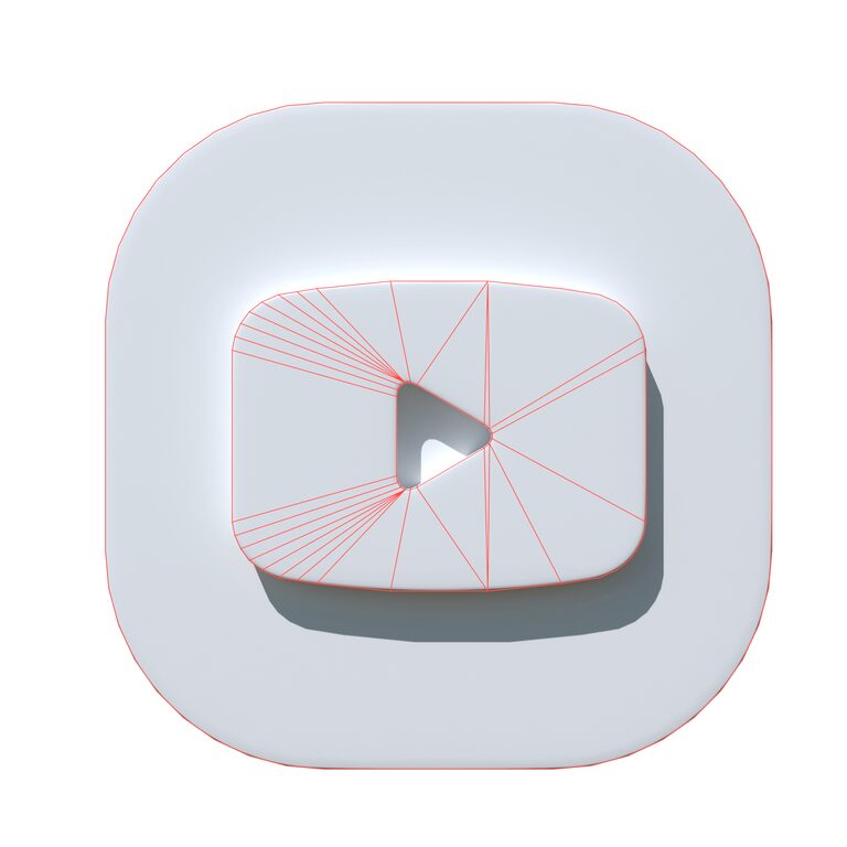 Youtube logo square rounded 2 (382130) 3D model - Download 3D model ...