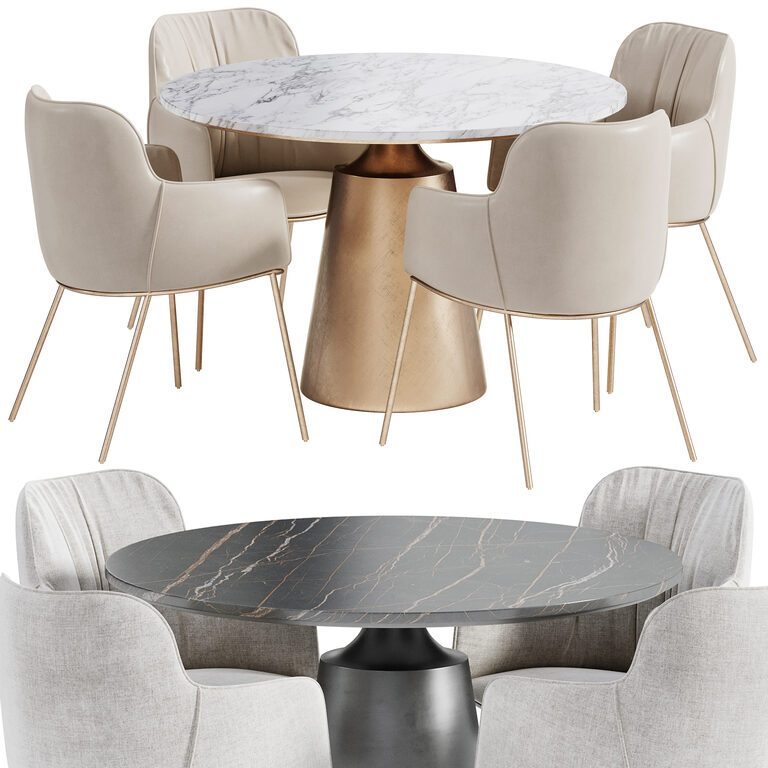 Cattelan Italia Yoda round table Rhonda chair (382789) 3D model ...