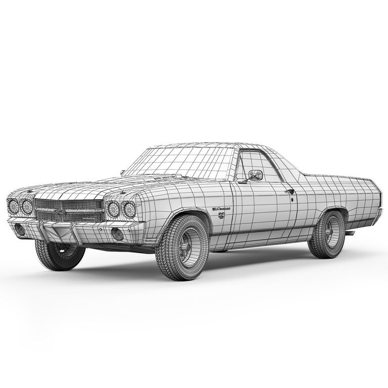 Chevrolet El Camino SS 454 1970 (383028) 3D model - Download 3D model ...