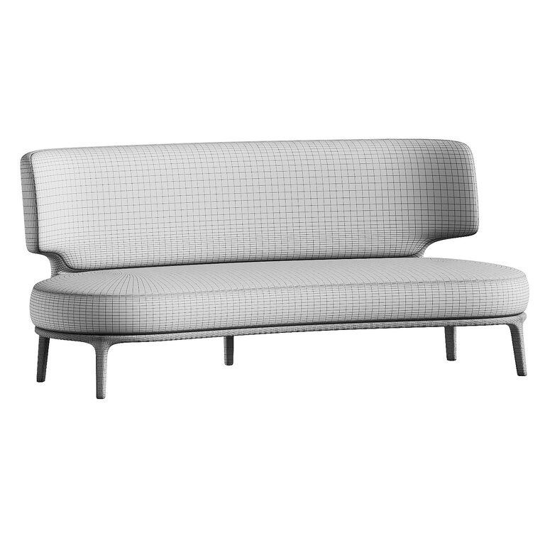 Flexform bench 3 (383545) 3D model - Download 3D model Flexform bench 3 ...