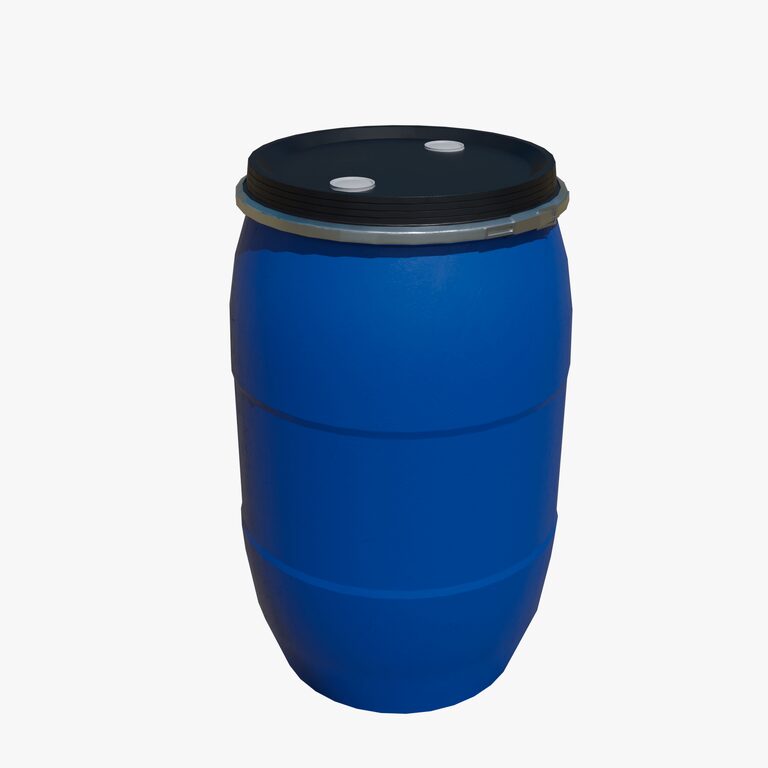 Plastic barrel blue (200 L) (383803) 3D model - Download 3D model ...