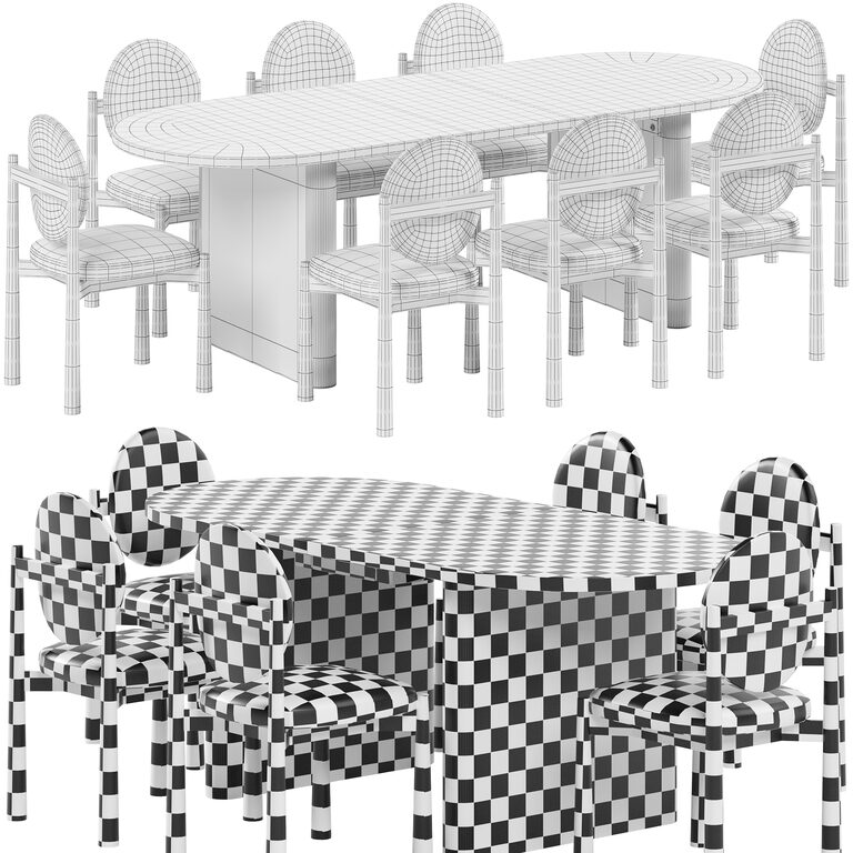 Truett chair and Ferrell table (384788) 3D model - Download 3D model ...