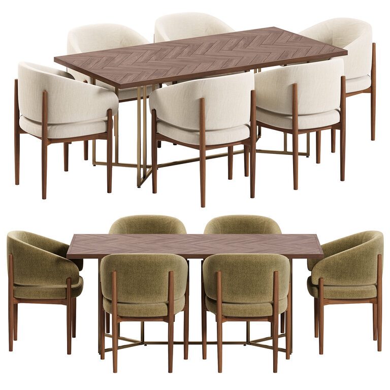 Westwing Nemo Chair and Luca Dining Table (384889) 3D model - Download ...