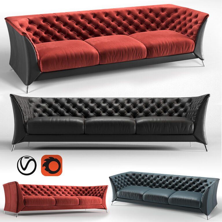 Natuzzi La Scala Sofa (38496) 3D model - Download 3D model Natuzzi La ...