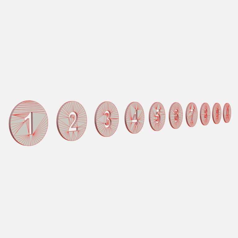 Collection of round numbers white (384988) 3D model - Download 3D model ...