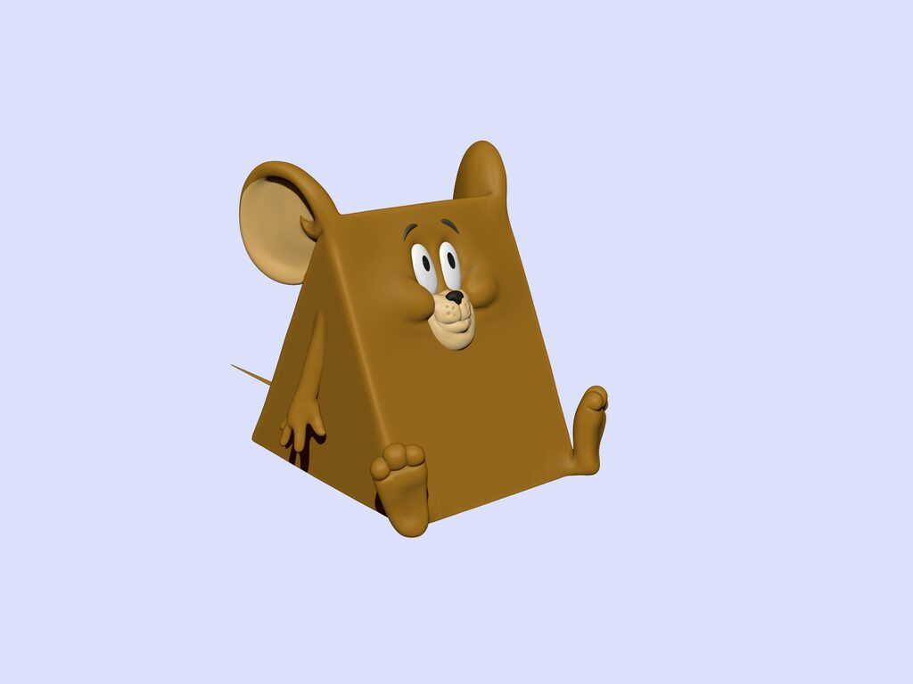 Jerry the triangular mouse for 3D printing. STL (385284) 3D model ...