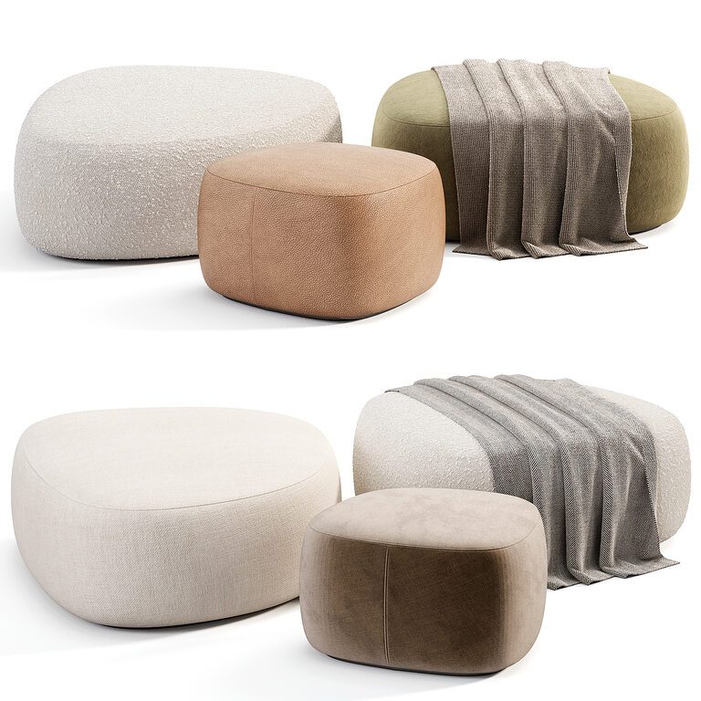 Poufs 3D models - Shape pouf: square | 3d-baza.com