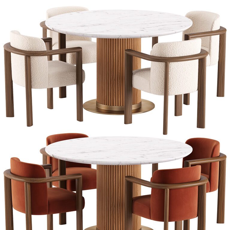 Aria Chair and Murcell Round Table (385448) 3D model - Download 3D ...