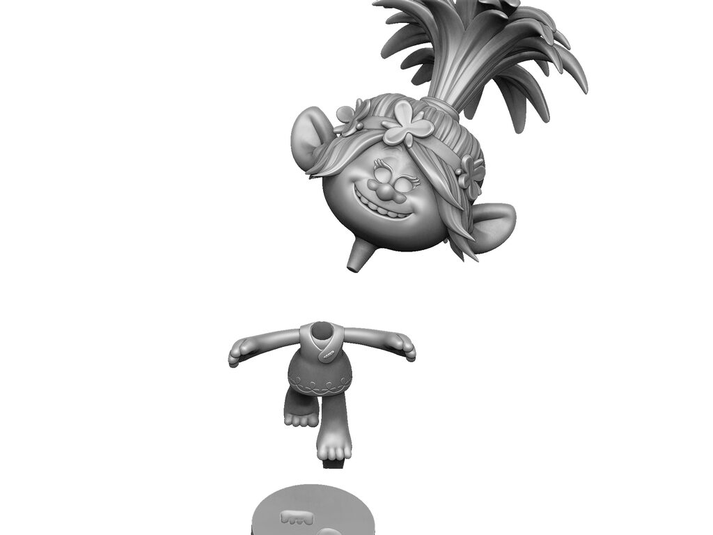 Hugging Poppy from the animated film "Trolls" 3D model for 3D printing ...