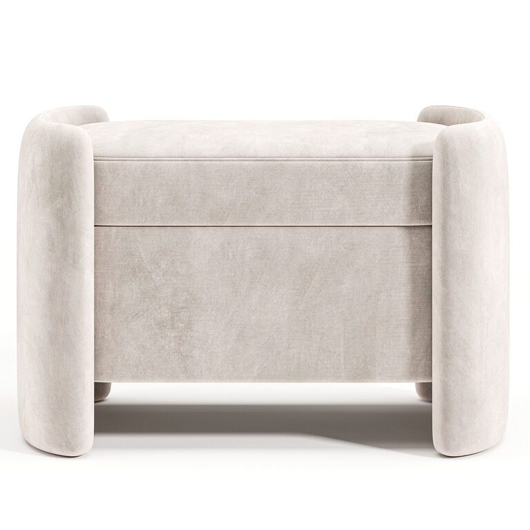 Modrest Erin Modern Cream Fabric Storage pouf (386624) 3D model ...