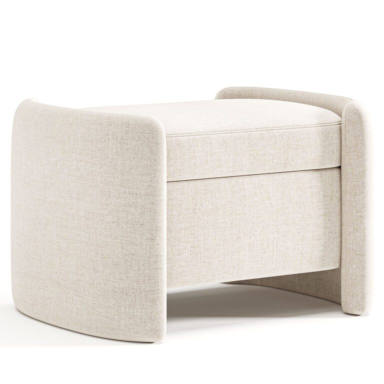 Modrest Erin Modern Cream Fabric Storage pouf (386624) 3D model ...