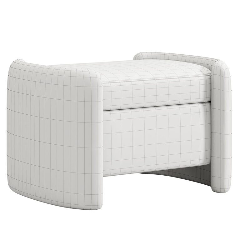 Modrest Erin Modern Cream Fabric Storage pouf (386624) 3D model ...
